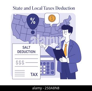 Tax Deductions concept. A professional explains state and local tax ...