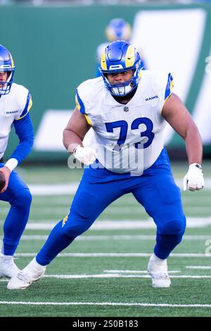 Los Angeles Rams offensive lineman Wyatt Bowles (60) rests on the field ...