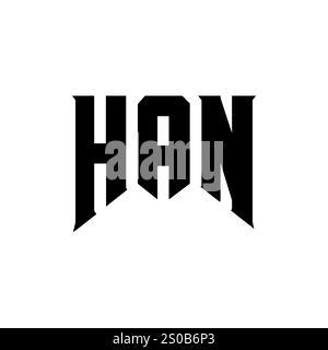 HAN letter logo design for technology company. HAN logo design black ...