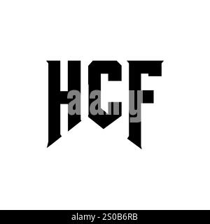 HCF letter logo design for technology company. HCF logo design black ...