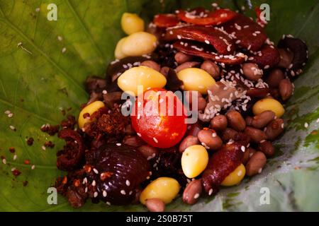 Fusion Fried Rice with Chinese Sausage, Corn, Green Peas and Melted ...