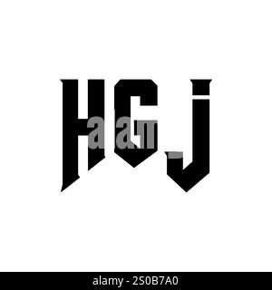 HGJ letter logo design for technology company. HGJ logo design black ...
