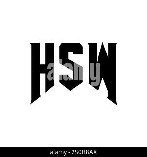 HSW letter logo design for technology company. HSW logo design black ...
