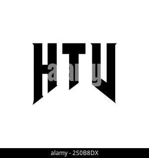 HTV letter logo design for technology company. HTV logo design black ...