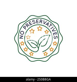 Simple Logo with No Preservatives Certification Logo Icon Stock Vector ...