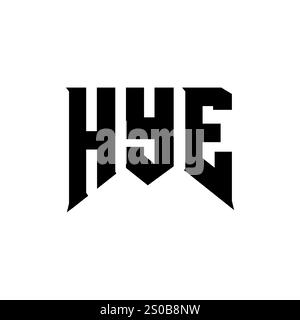 HYE letter logo design for technology company. HYE logo design black ...