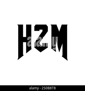 HZM letter logo design for technology company. HZM logo design black ...