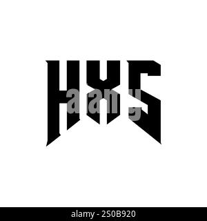 HXS letter logo design for technology company. HXS logo design black ...