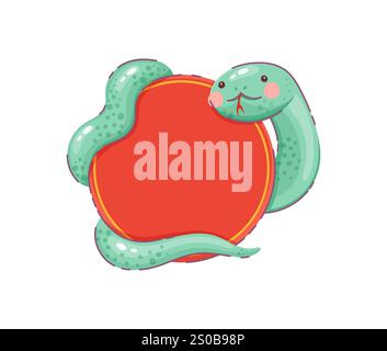 snake round frame border. 2025 Chinese Lunar New Year vector ...