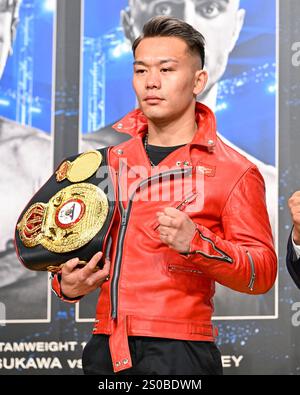 Seiya Tsutsumi, WBA bantamweight champion of Japan attends a press ...