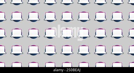 Lots of Simple Minimalist Laptops - Seamless Pattern on White ...