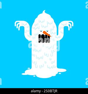 Snowman monster. Big snow monster. New Year and Christmas illustration ...