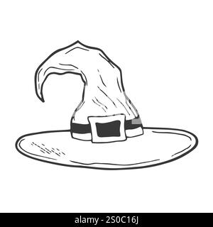 Wizard Hat in Hand Drawing Doodle Style isolated on white background ...