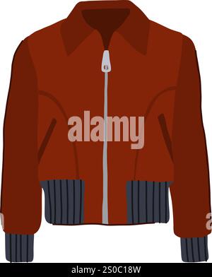 designer leather jacket female cartoon vector illustration Stock Vector ...