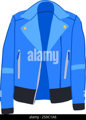 designer leather jacket female cartoon vector illustration Stock Vector ...