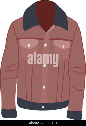 rugged leather jacket male cartoon vector illustration Stock Vector ...