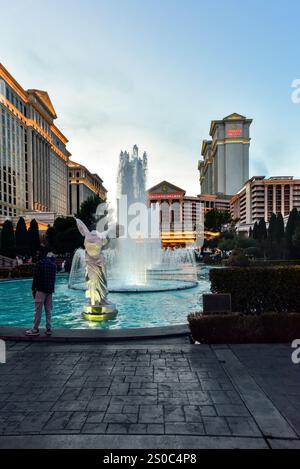The iconic fountains outside Caesars Palace in Las Vegas are featured ...