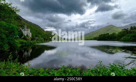 Letterfrack, Ireland - June 28, 2024: View of Kylemore Abbey, Connomara ...