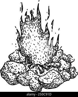 embers campfire sketch hand drawn vector Stock Vector Image & Art - Alamy