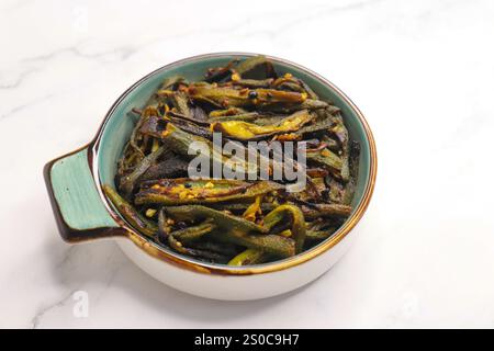 Indian style masala sabji or sabzi of bhindi or Okra also known as ...