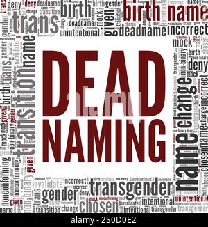 Deadnaming word cloud conceptual design isolated on white background ...