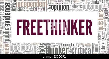Freethinker word cloud conceptual design isolated on white background ...