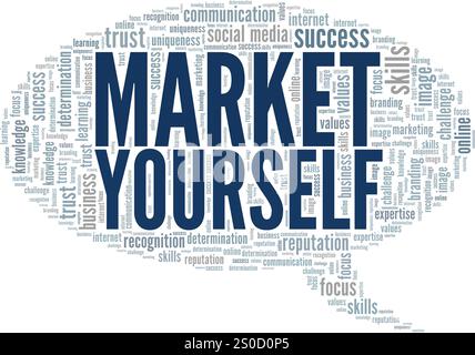 Market Yourself word cloud conceptual design isolated on white ...