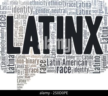 Latinx word cloud conceptual design isolated on white background Stock ...