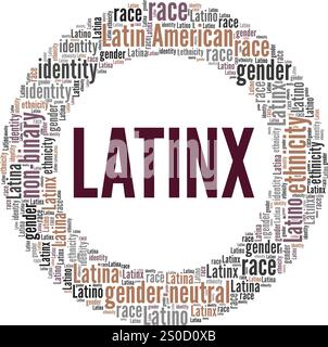 Latinx word cloud conceptual design isolated on white background Stock ...