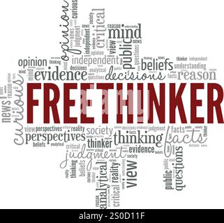 Freethinker word cloud conceptual design isolated on white background ...