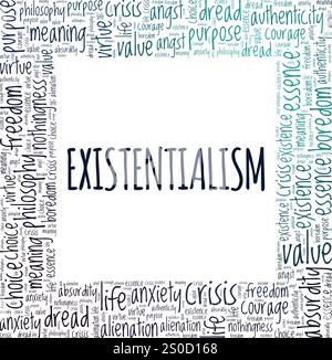 Existentialism word cloud conceptual design isolated on white ...