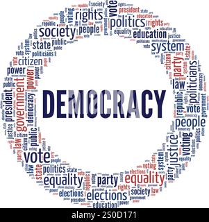 Democracy word cloud conceptual design isolated on white background ...
