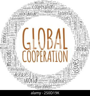 Global Cooperation word cloud conceptual design isolated on white ...
