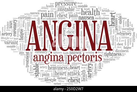 Angina Pectoris word cloud conceptual design isolated on white ...