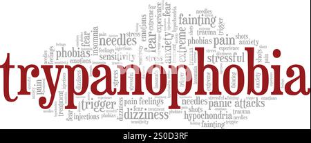 Trypanophobia word cloud conceptual design isolated on white background ...