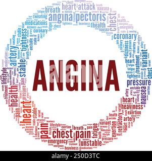 Angina Pectoris word cloud conceptual design isolated on white ...