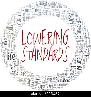 Lowering Standards word cloud conceptual design isolated on white ...