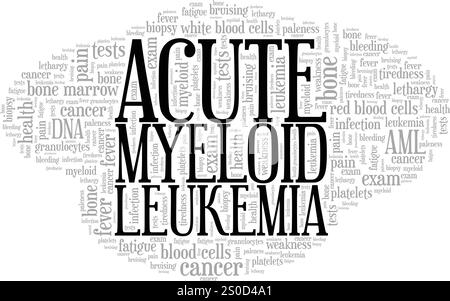Acute Myeloid Leukemia AML word cloud conceptual design isolated on ...