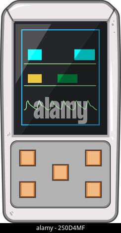 electrocardiogram ekg monitor cartoon. electrodes waveform, diagnosis ...