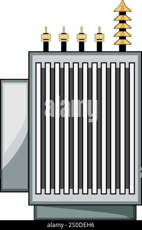 frequency electrical transformer cartoon. impedance load, tap cooling ...