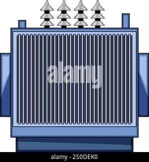power electrical transformer cartoon. efficiency winding, insulation ...