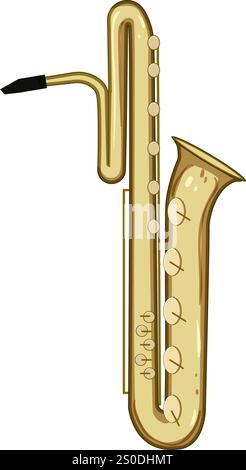 woodwind saxophone cartoon. keys mouthpiece, embouchure improvisation ...