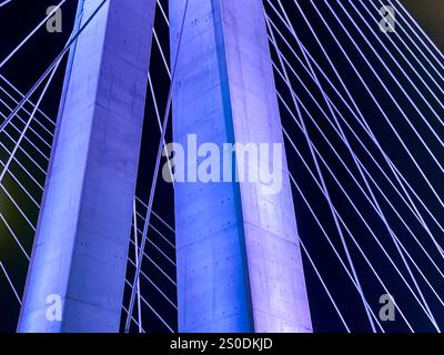 Night photo of the Governor Mario M. Cuomo Bridge, spanning the Hudson ...