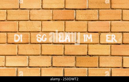 Disclaimer symbol. Concept word Disclaimer on beautiful white marble ...