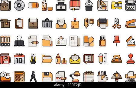 Office material icons High-Quality Vector Icons Collection with ...