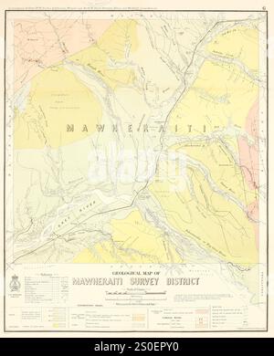Geological map of the Reefton Survey district, New Zealand, circa 1917 ...