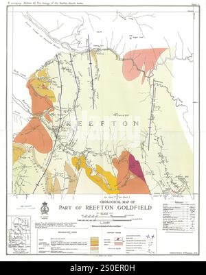 Geological map of part of the Reefton Goldfield, New Zealand, circa ...