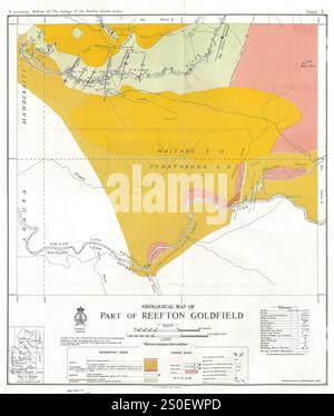 Geological map of the Reefton Survey district, New Zealand, circa 1917 ...