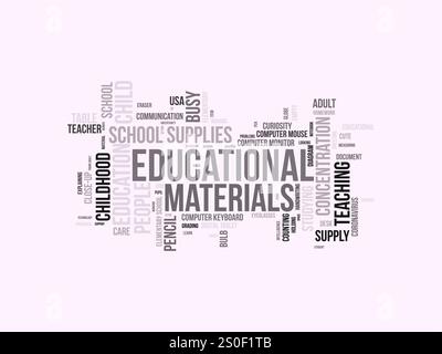 Educational Materials word cloud template. Educational Materials concept vector tagcloud ...