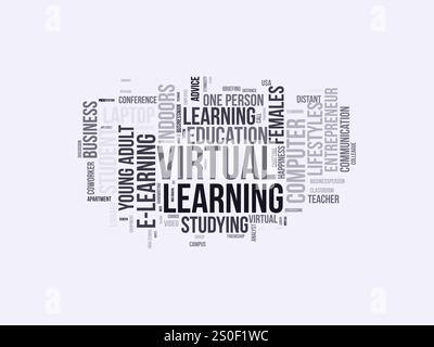 Virtual Classroom word cloud template. Virtual Classroom concept vector ...
